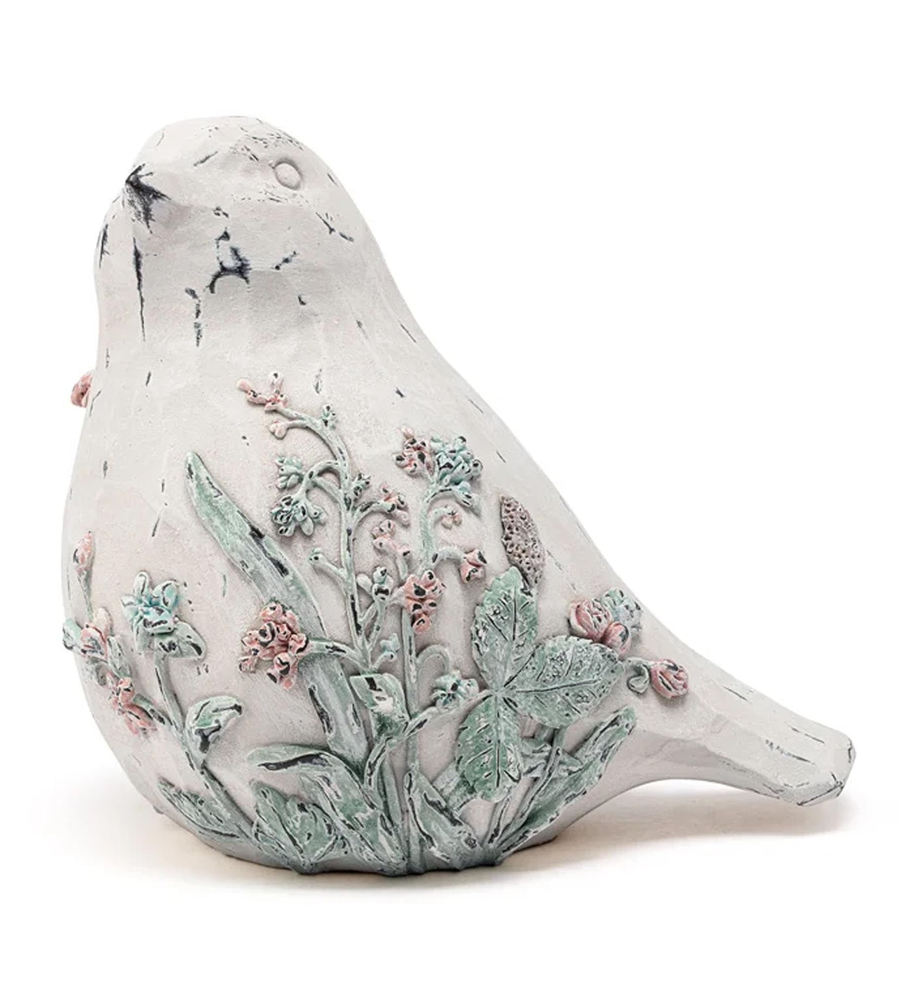 Napco Flower Dove Bird 6 x 5.75 x 4 inches Pastel Pink and Green Resin ...