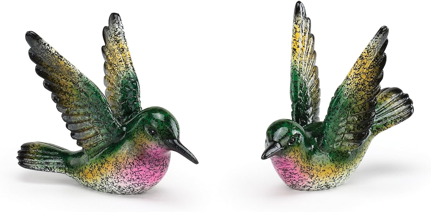 Napco Flying Hummingbird Speckled Green 4 x 3 Resin Stone Garden ...