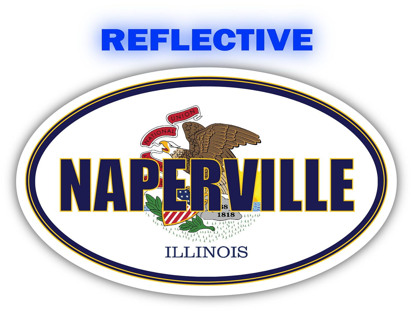 Naperville City Illinois State Flag | IL Flag DuPage County Oval State ...