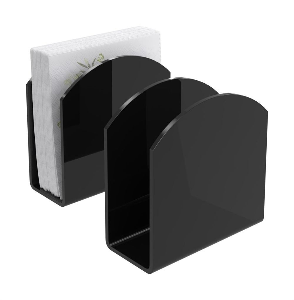 Napkin Holder 2 Pack Set,Paper Table Stand Dispenser,Black Tissue Box ...