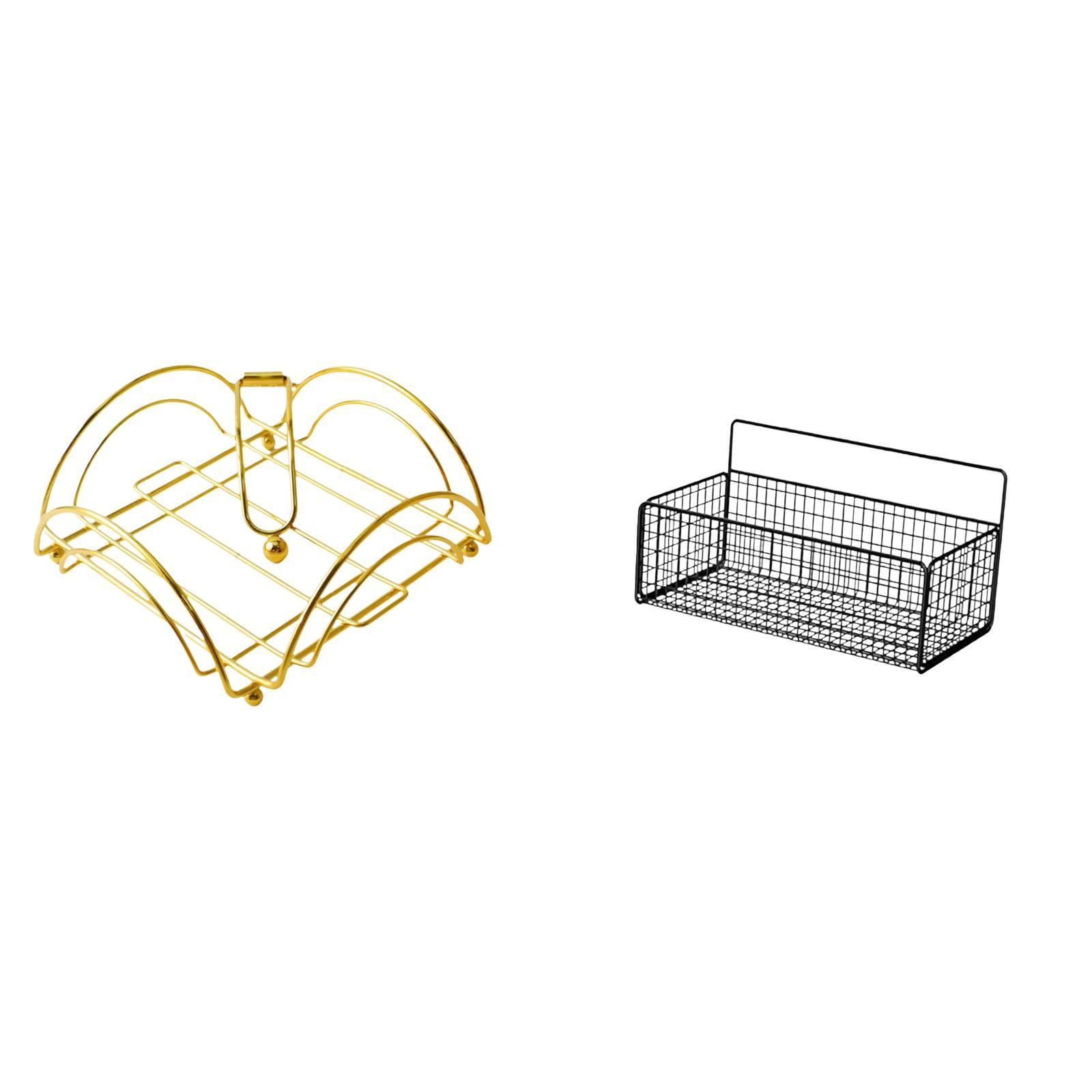Napkin Holder Storage Basket Wire Wall Organizer Iron Construction ...