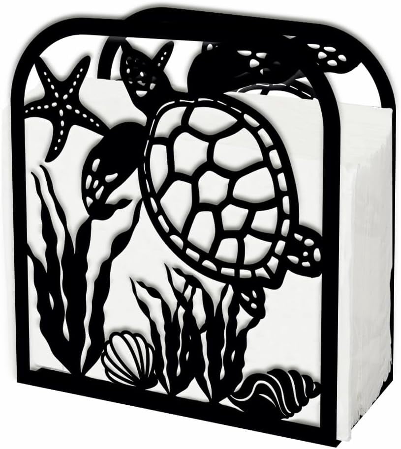 Napkin Holder for Tables Sea Turtle Iron Napkin Dispenser for Kitchen ...