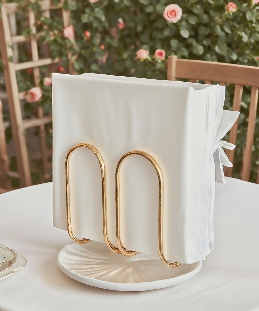 Napkin Holder for Table, Ceramic Base Effortless Cleaning, 1 lb Weight ...