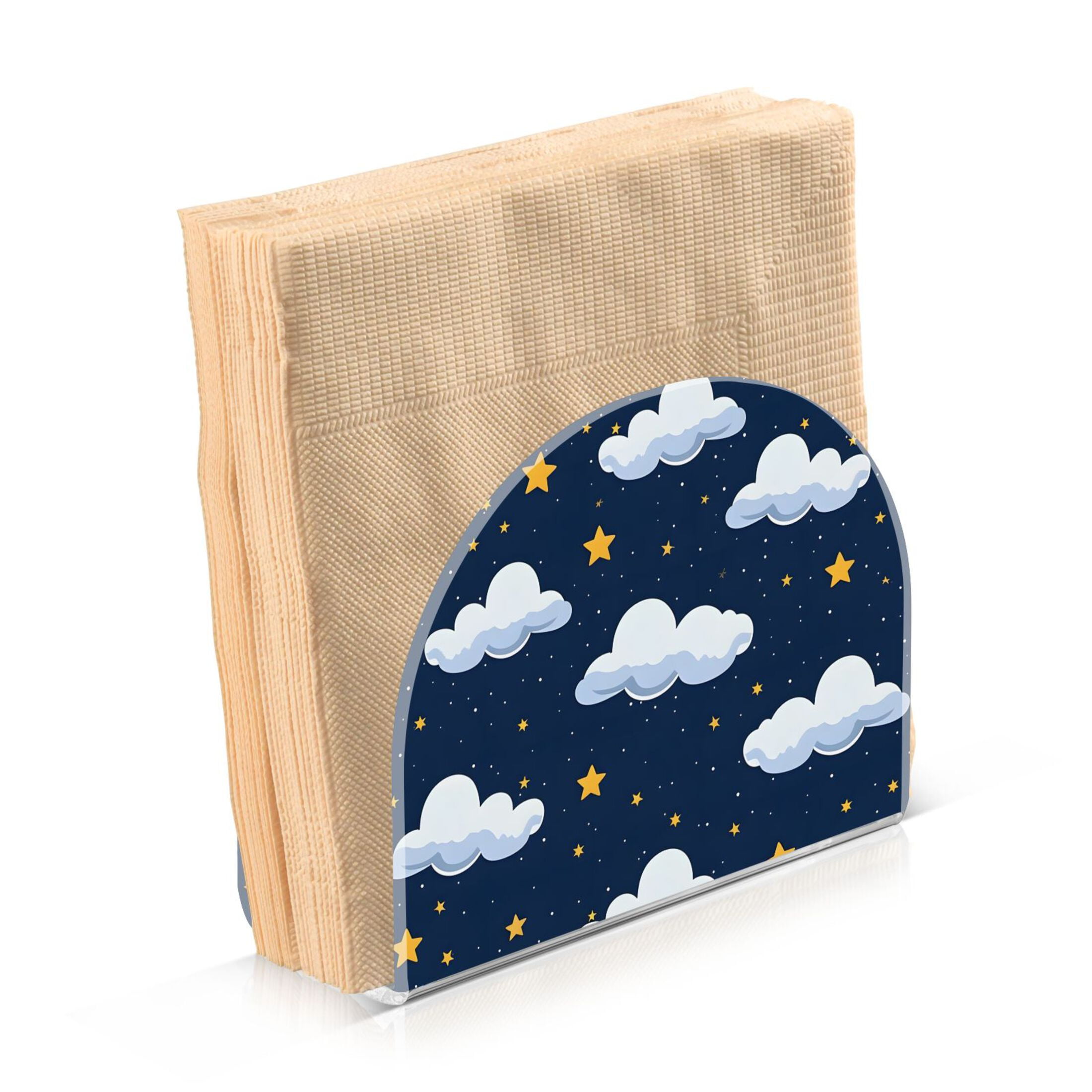 Napkin Holder for Table Clouds and Stars in Night Acrylic Clear Tissue ...