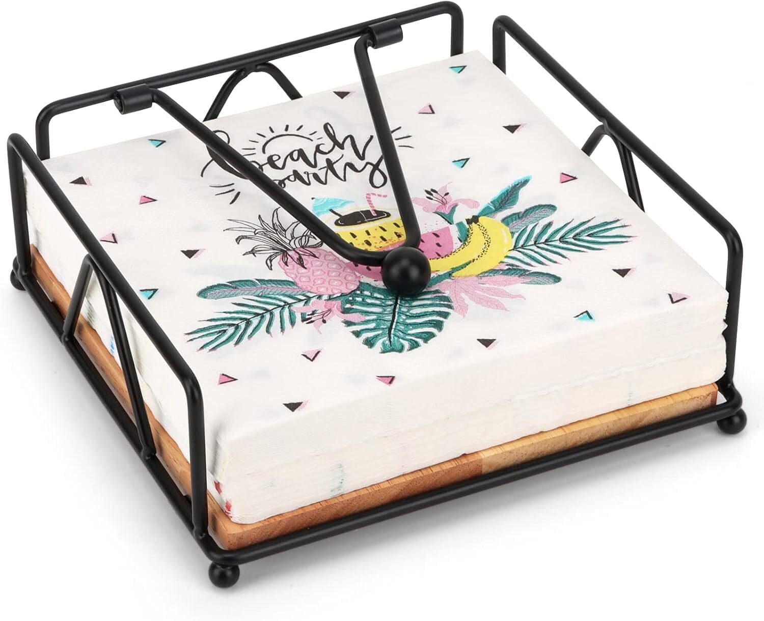 Napkin Holders for Tables Metal Flat Paper Napkins Rustic Farmhouse Wooden Napkin Caddy for ...