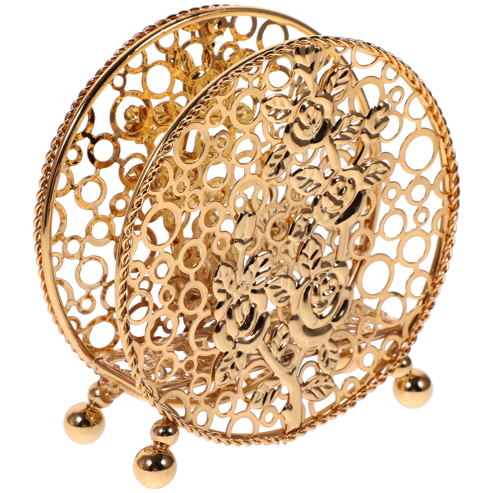 Napkin Rings Gold Paper Towel Holder Tissue Box for Table Holders ...