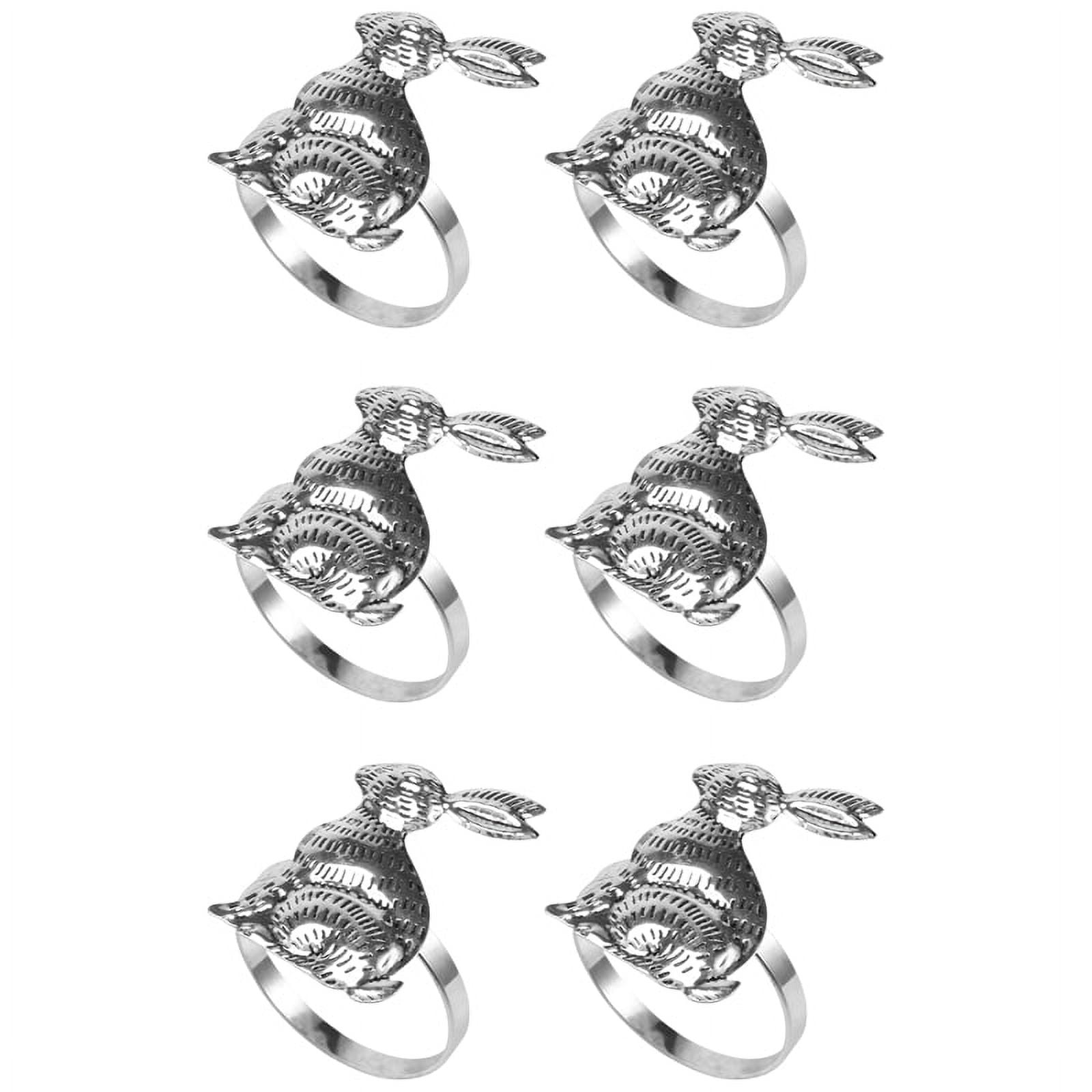 Napkin Rings Rabbit Napkin Ring Holders Metal Table Decor Set of 6 for ...
