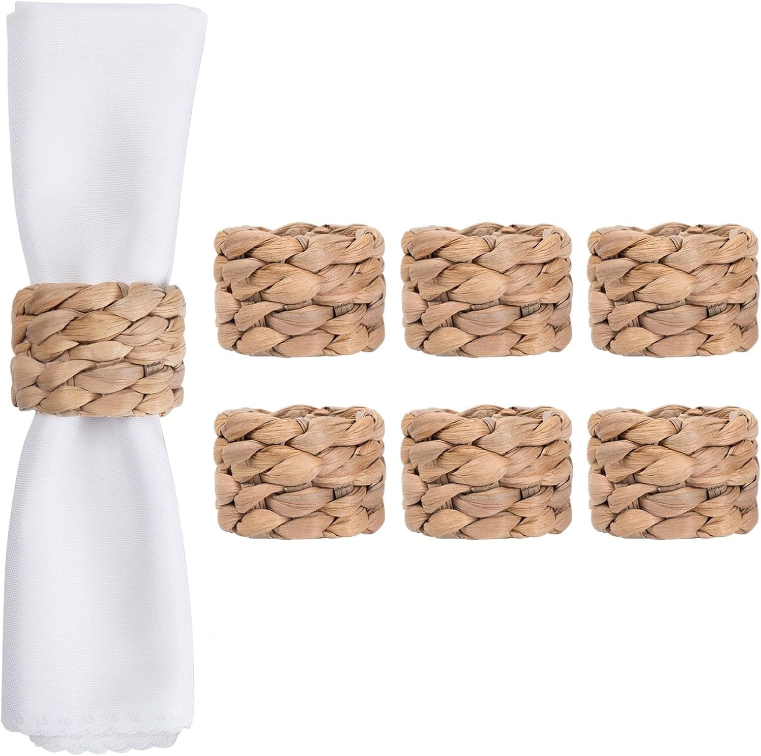 Napkin Rings Set of 6, Farmhouse Napkin Rings Table Decor Handmade by ...