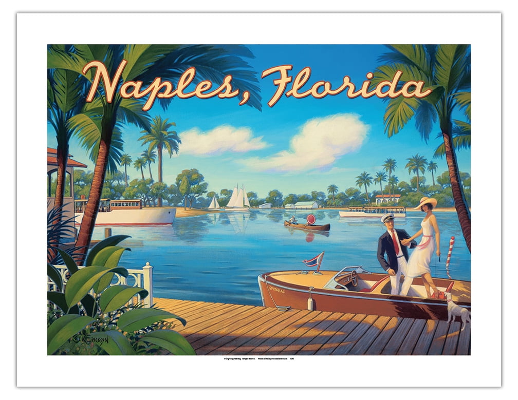 Naples, Florida - Paradise Coast - Vintage Travel Poster by Kerne ...