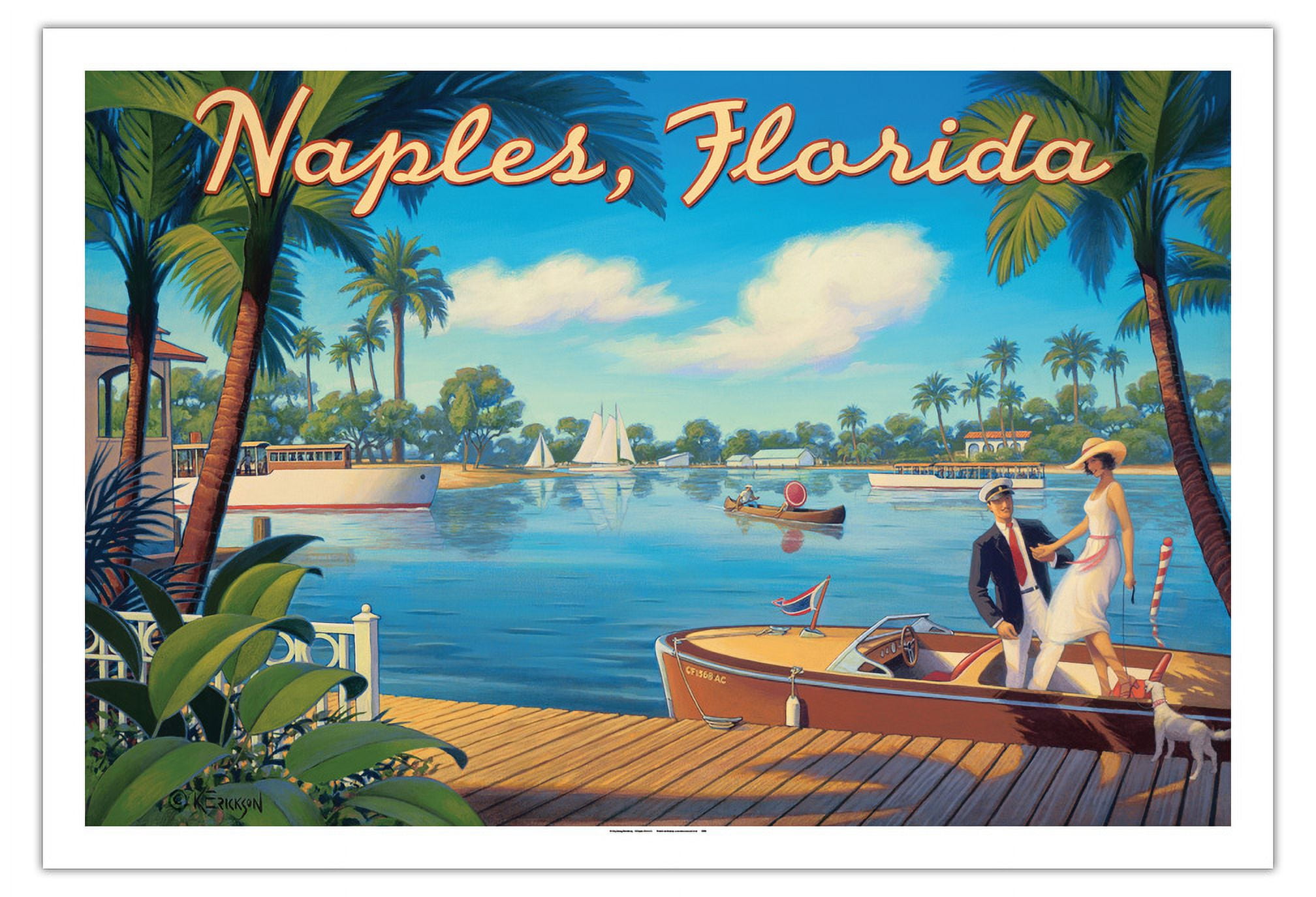 Naples, Florida - Paradise Coast - Vintage Travel Poster by Kerne ...