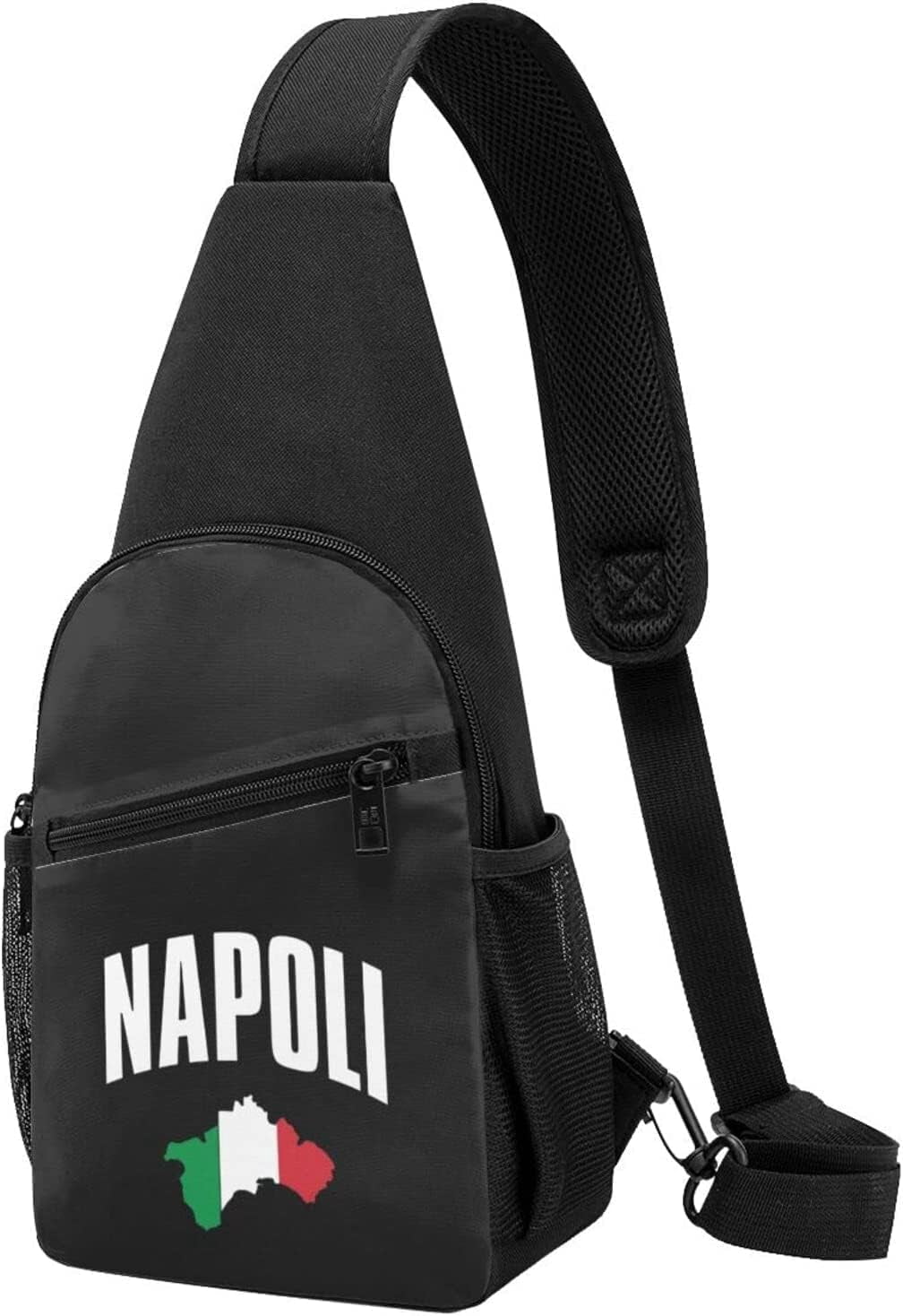 Naples Italy Italian Flag Chest Bag Shoulder Bags Crossbody Bag Black ...