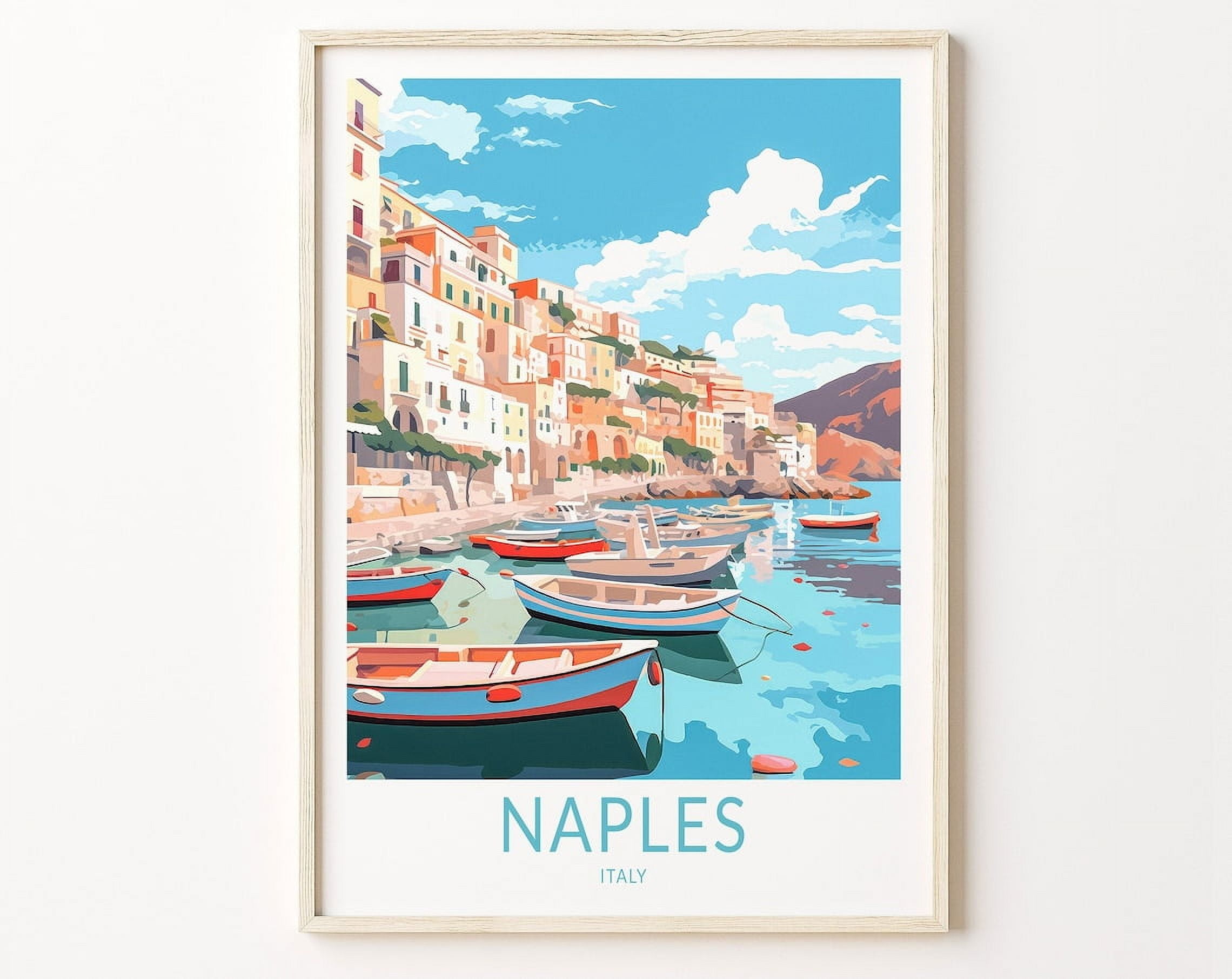 Naples Italy Travel Print, Naples Travel Poster, Italy Coast Naples ...
