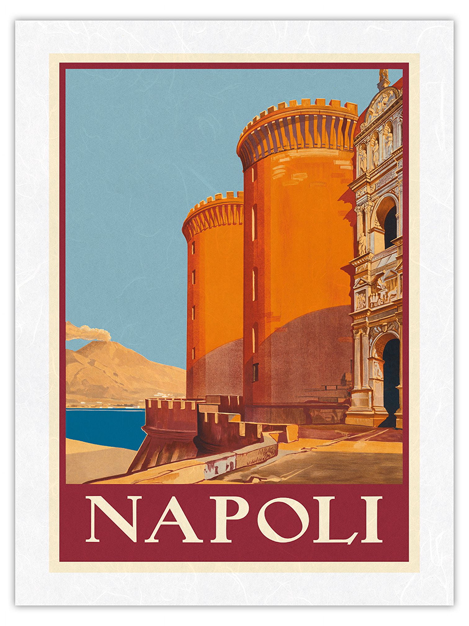 Naples (Napoli) Italy - Mount Vesuvius and the Bay of Naples - Vintage ...