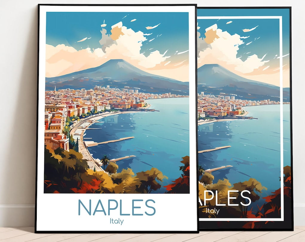 Naples Travel Print Naples Poster Wall Art Italy Vintage Poster Travel ...