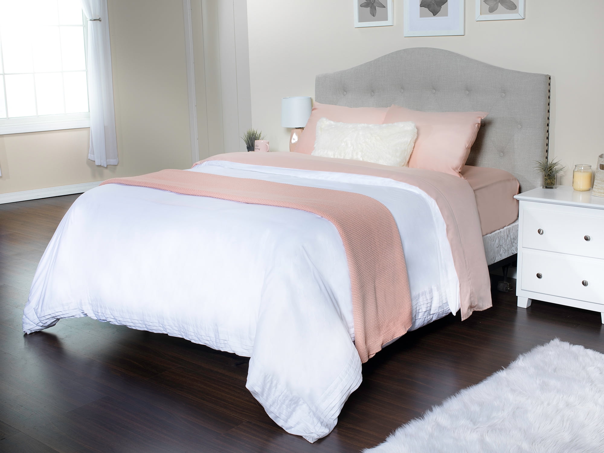 Naples Upholstered Traditional Bed in Pebble Beach, Queen or King ...