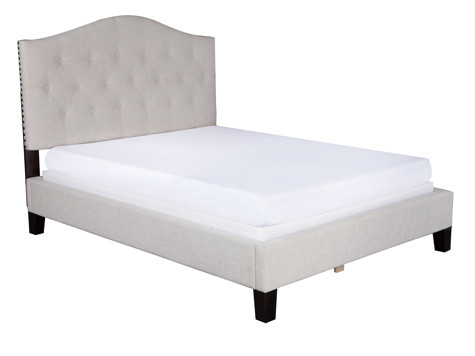 Naples Upholstered Traditional Bed in Pebble Beach, Queen or King ...