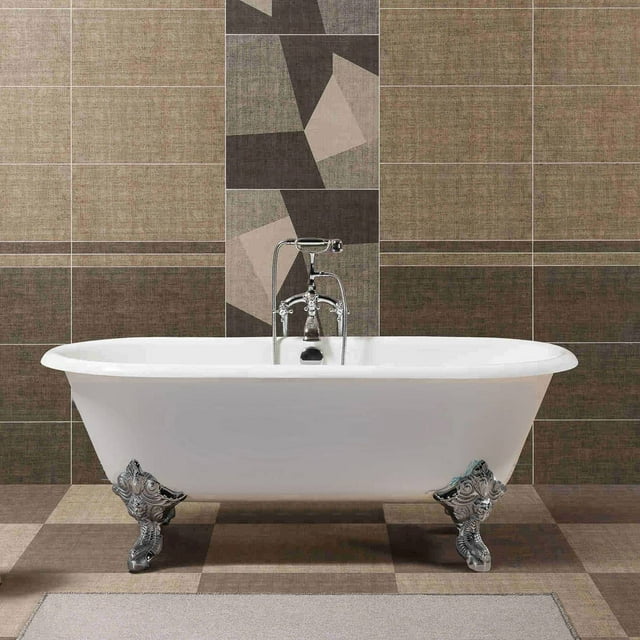 Napoleon 69 Inch Cast Iron Double Ended Clawfoot Tub - No Faucet ...