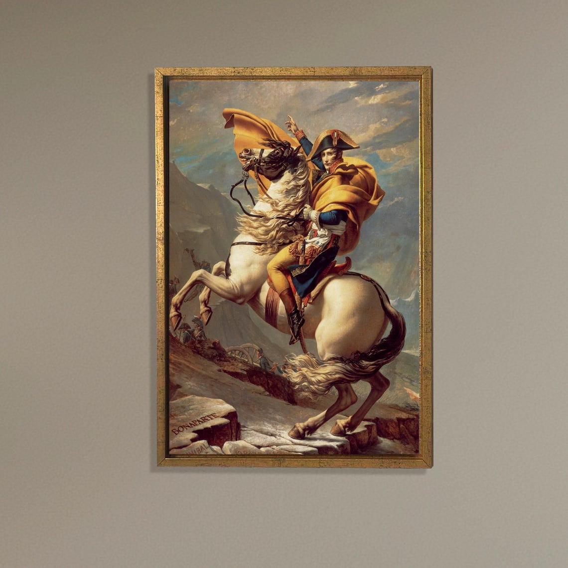 Napoleon Crossing the Alps, Jacques,Louis David Art, Vintage Military ...