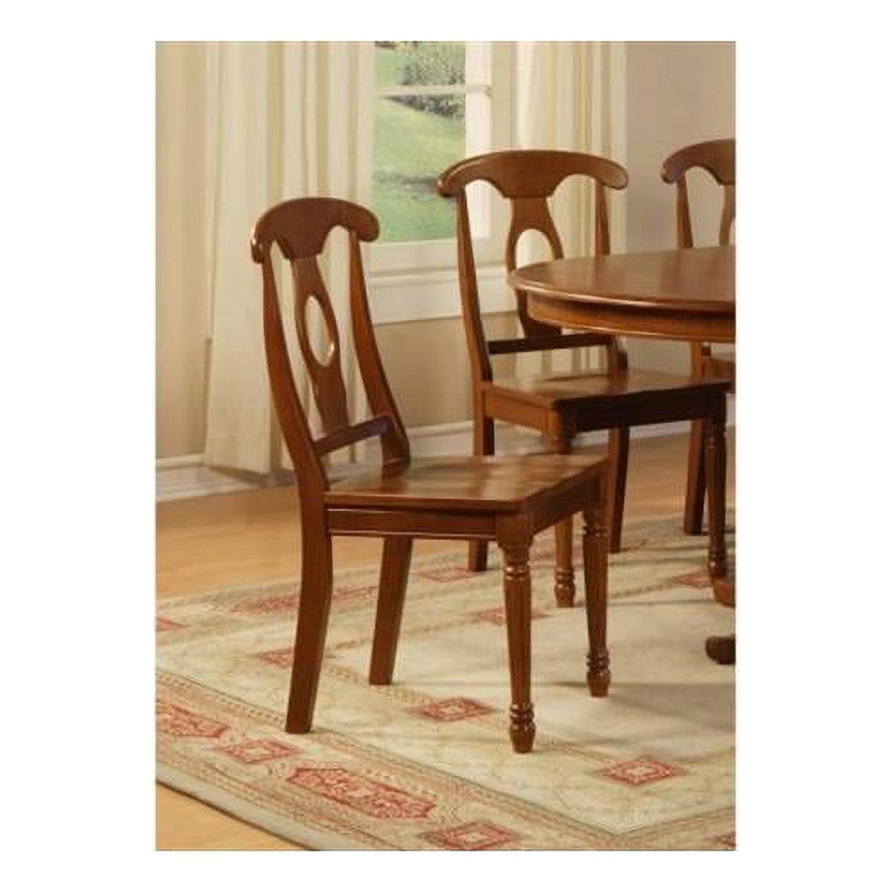 Napoleon styled chair with upholstered seat, Saddle Brown - Pack of 2 ...