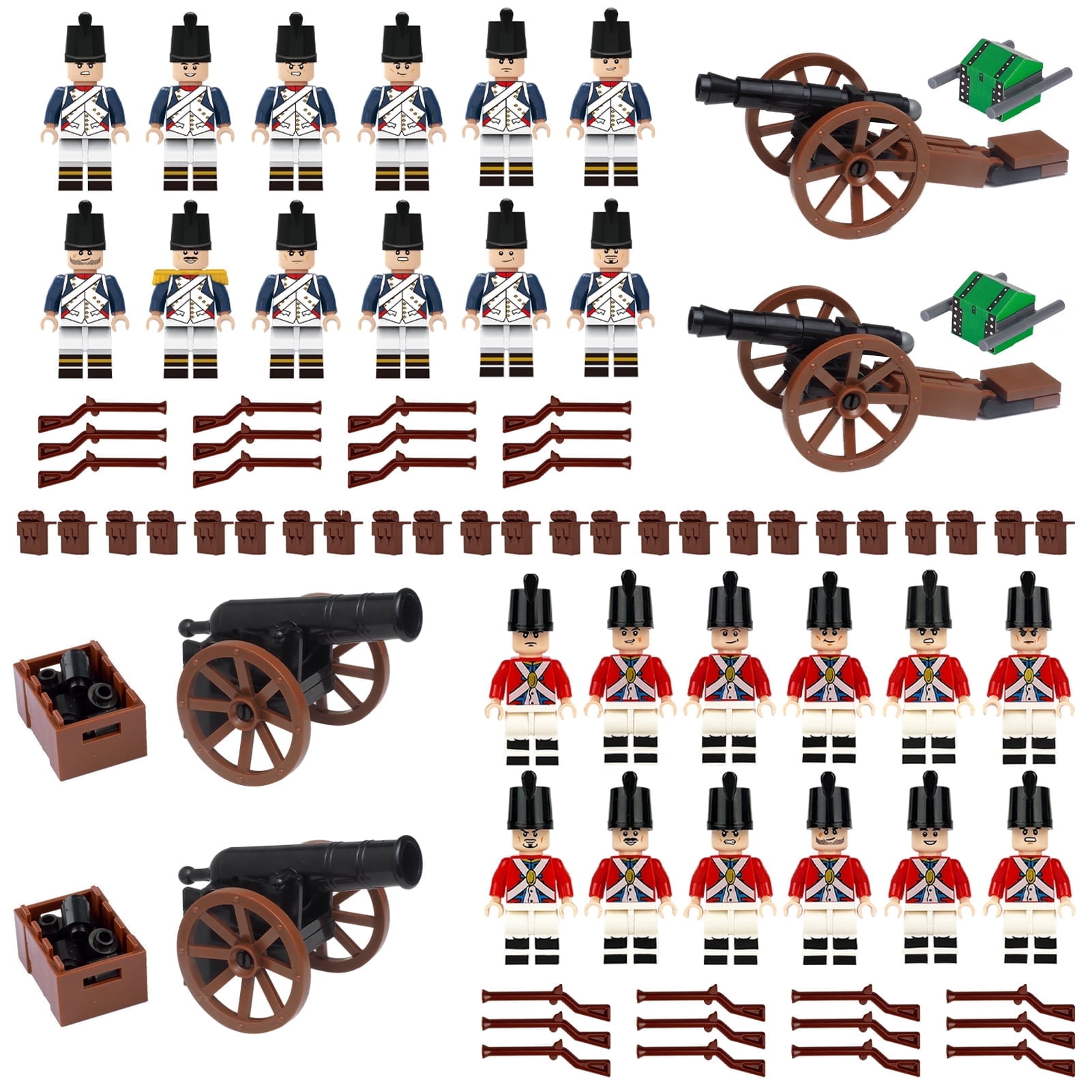 Napoleonic Revolutionary War Building Blocks Set, 12 British & 12 ...
