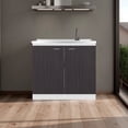 Napoles Utility Sink with Faucet Inclued and Integrated Steel Counter ...