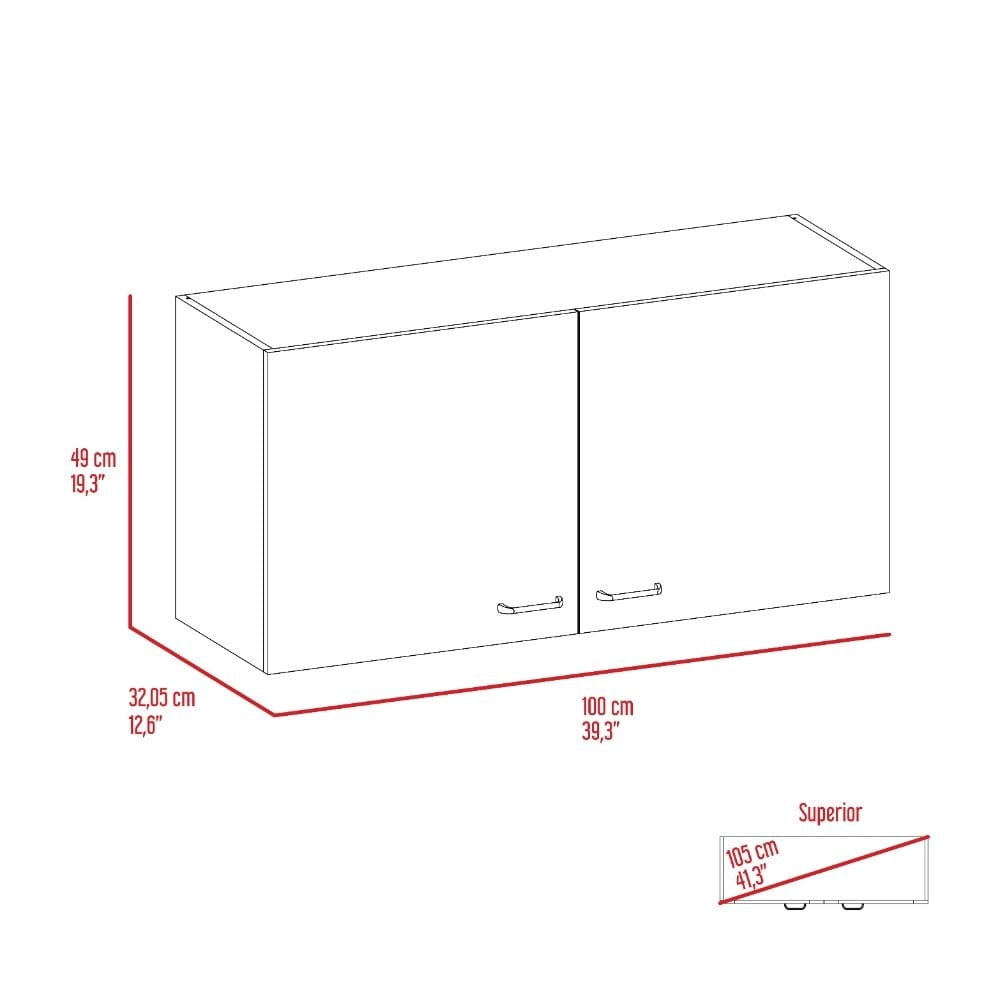 Napoles Wall Cabinet, Two Shelves, Double Door Multi - Walmart.com
