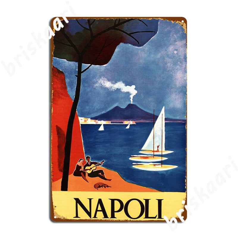 Napoli Italy Naples Seaside Beach Tourism Vintage Italian Metal Sign ...