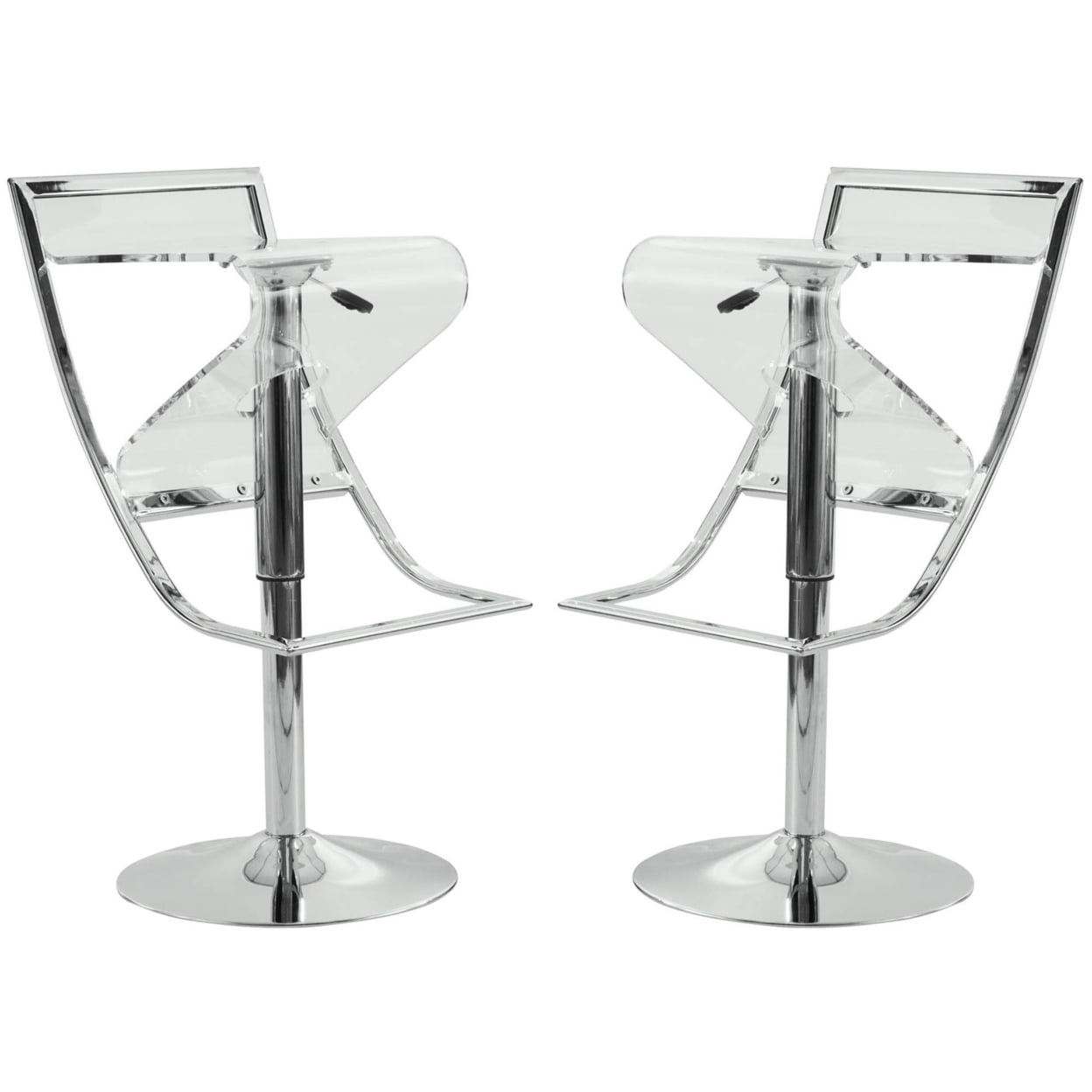 Napoli Transparent Acrylic Bar - Counter Stool, Set Of 2 - Clear ...