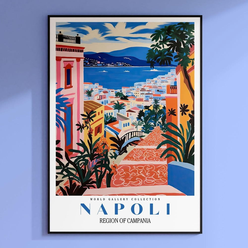 Napoli Travel Poster, Naples Italy Poster, City Skyline Art, Naples ...