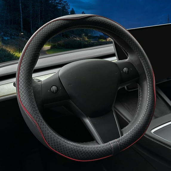 Nappa Leather -Thin Cover, for Model 3/Y Cover, Non-Slip Design and ...