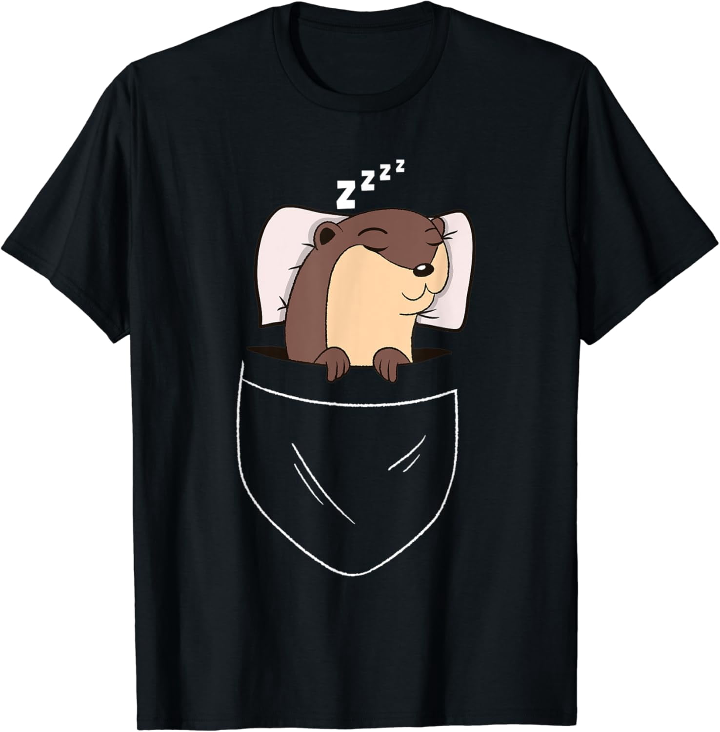 Napping Otter Sleeping Animal Sea Otter Lover Marine Life T-Shirt ...