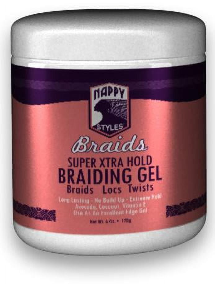 Nappy Styles Braids- Supr Xtra Hold Braiding Gel 6oz - Walmart.com