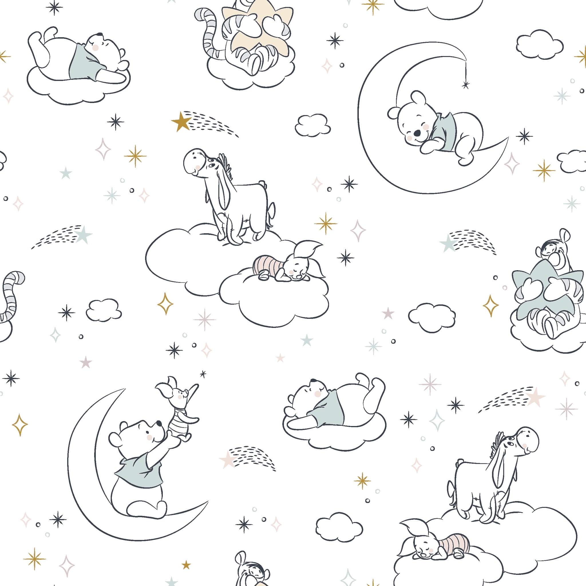 Naptime & Hunny - Disney Winnie the Pooh Cotton Fabric - Walmart.com