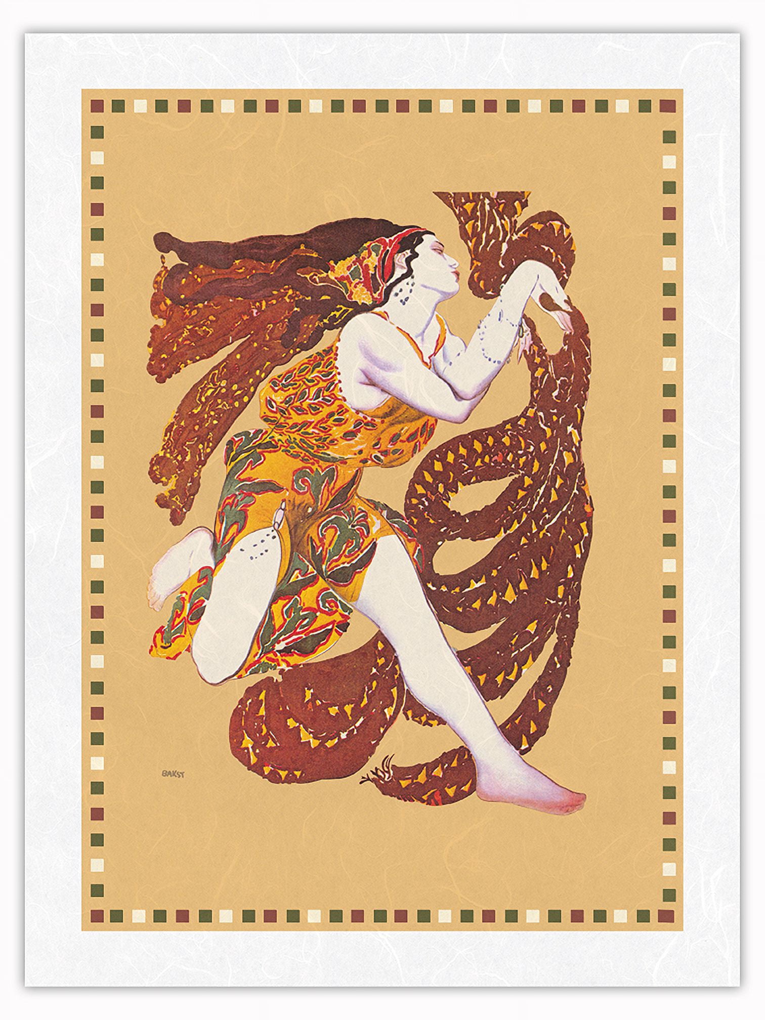 Narcisse Ballet - Vintage Dance Poster by Léon Bakst c.1911 - Japanese Unryu Rice Paper Art ...