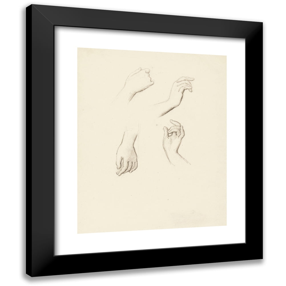 Narcisse-Virgile Diaz de La Peña 12x14 Black Modern Framed Museum Art Print Titled - Hand Study ...