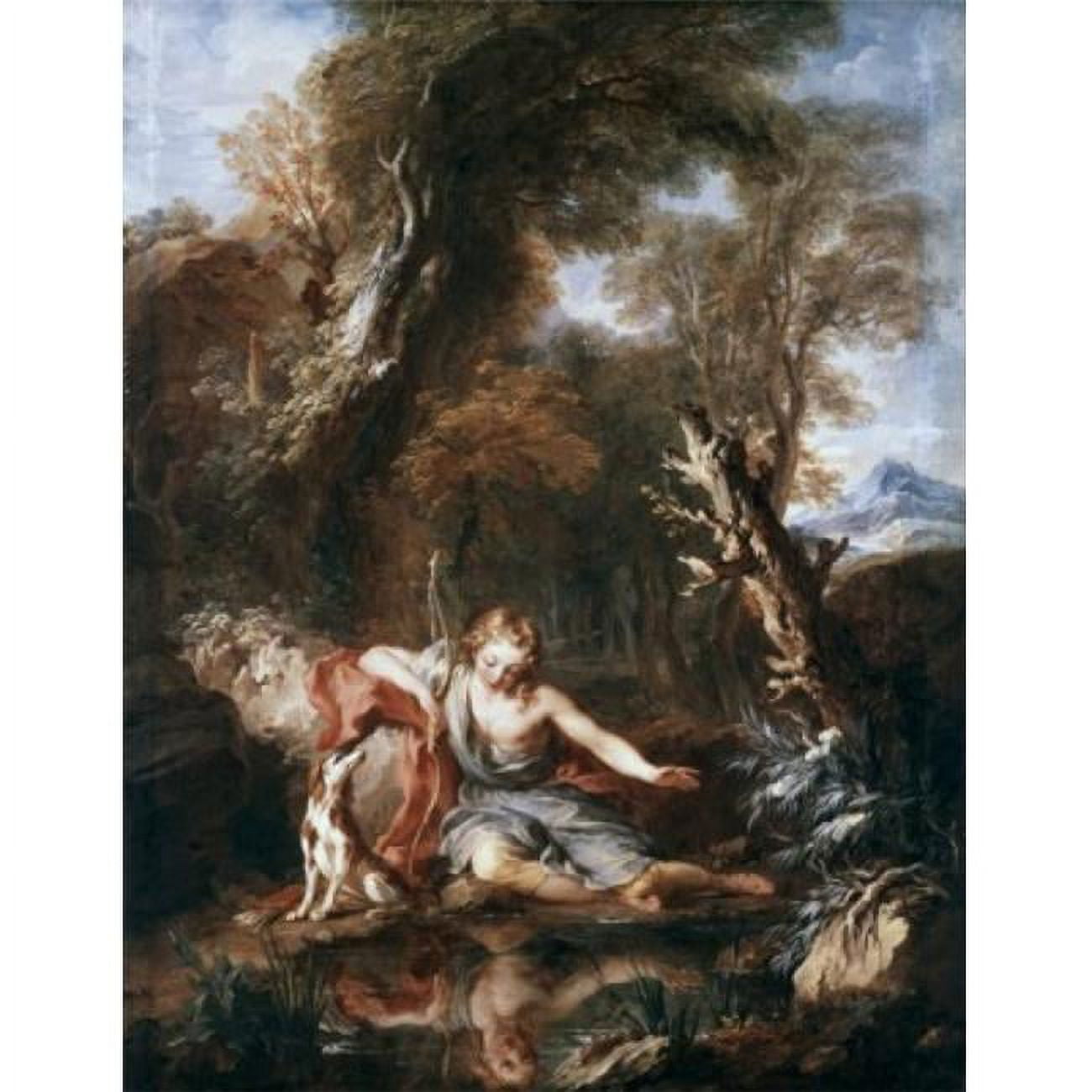 Narcissus Francois Le Moyne 1688-1737 French Poster Print - 18 x 24 in ...