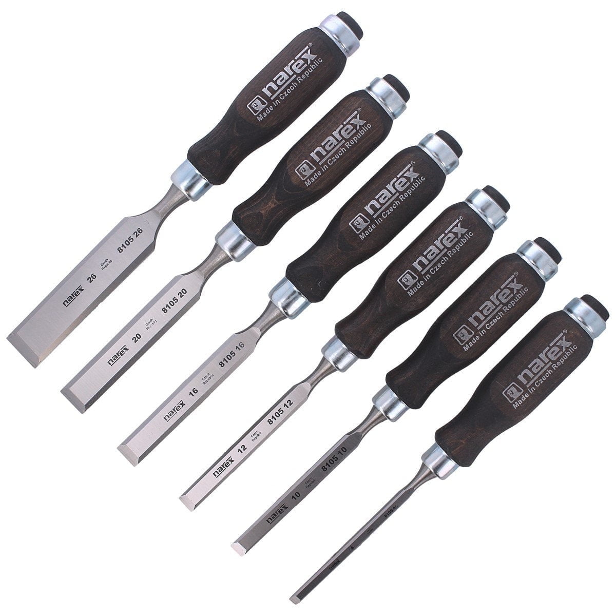 Narex PROFI 6-Piece Bevel Edge Chisel Set, Item #853053, Sizes (6-10-12 ...