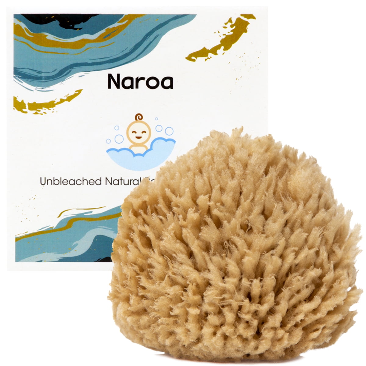 Naroa Natural Baby Bath Sponge | Soft Sea Wool for Newborns | Gentle ...