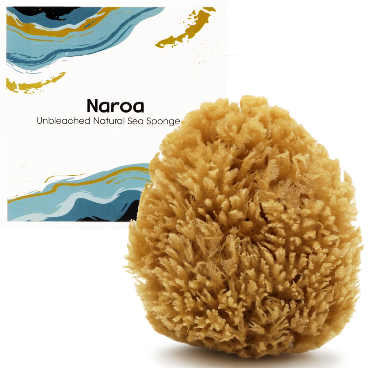 Naroa Unbleached Natural Sea Sponge | Body Scrubber for Bath & Shower ...