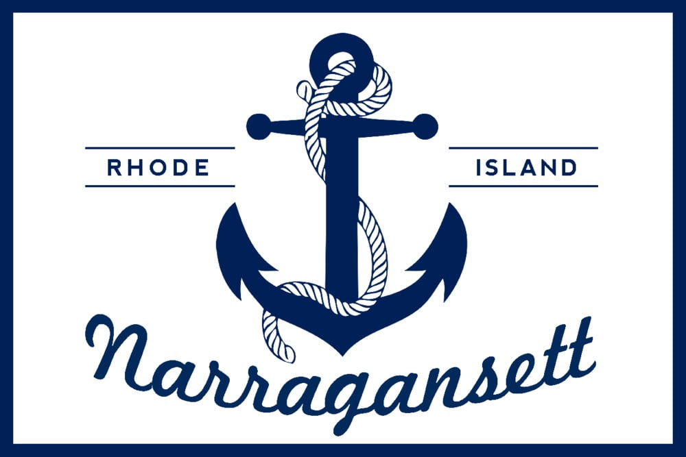 Narragansett, Rhode Island, Anchor Design (16x24 Giclee Gallery Art ...