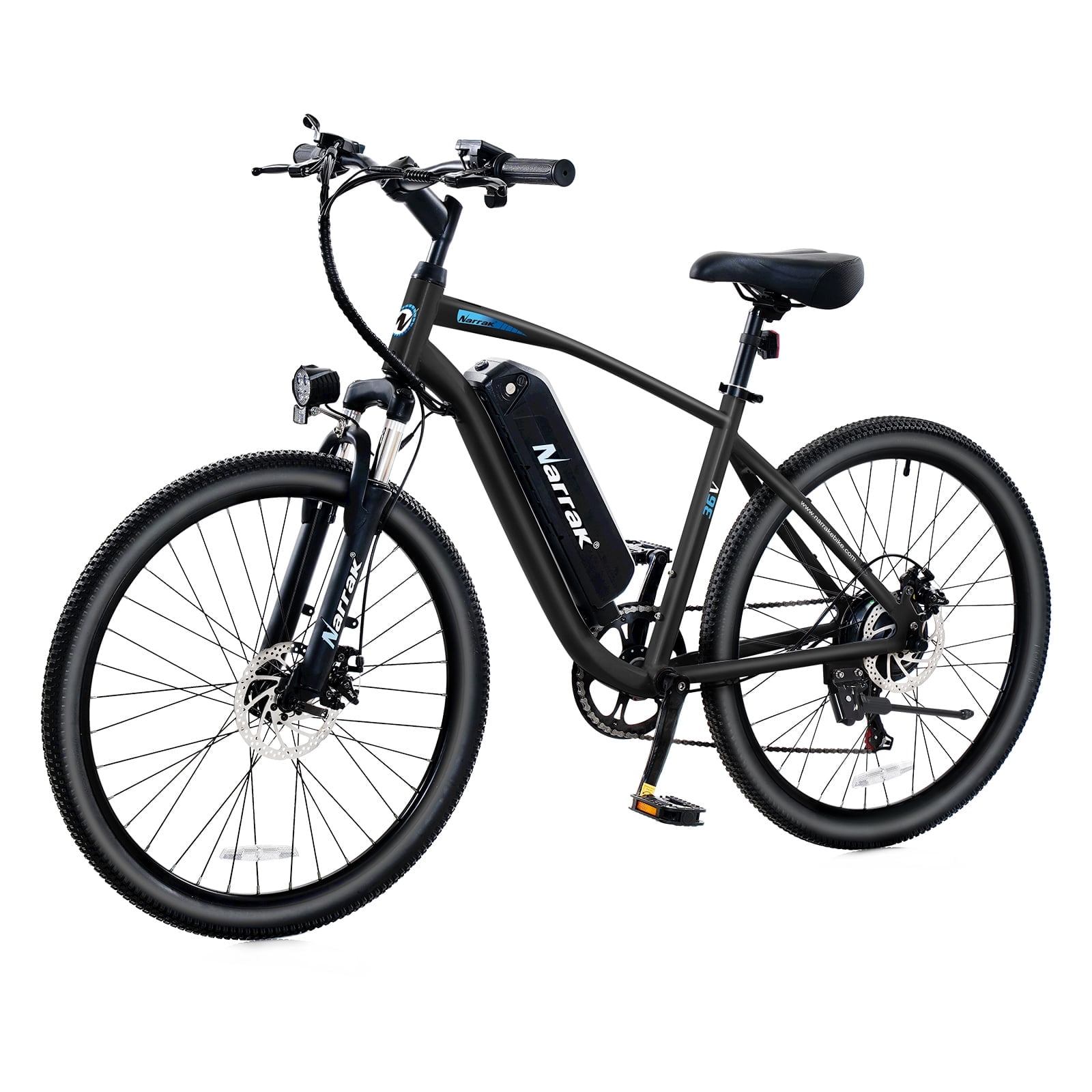 Narrak Electric Mountain Bike for Adults 26" Step-Over Commuting Ebike for Men Women with Peak ...