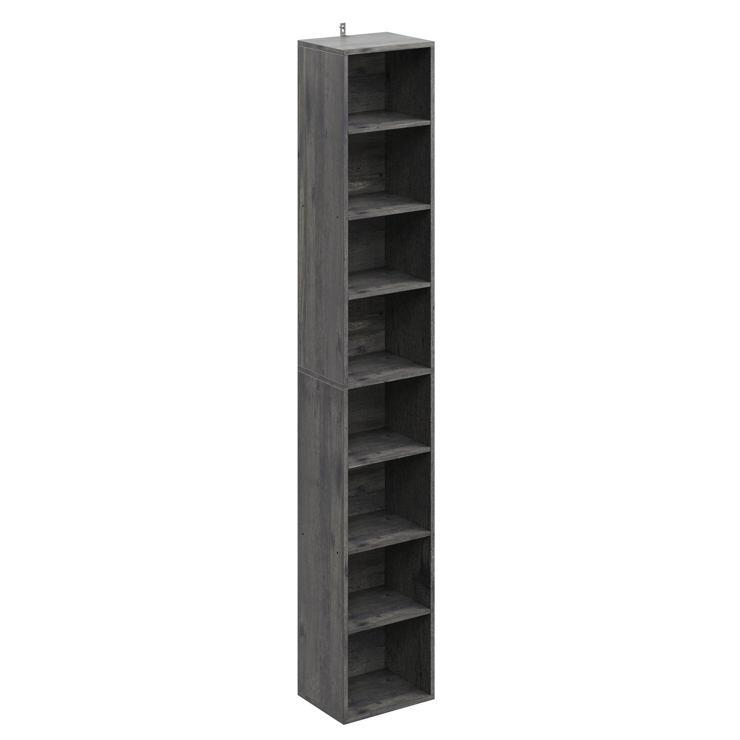 Narrow 8 Tier Bookcase, Compact Tall Bookshelf for Home Office Living ...
