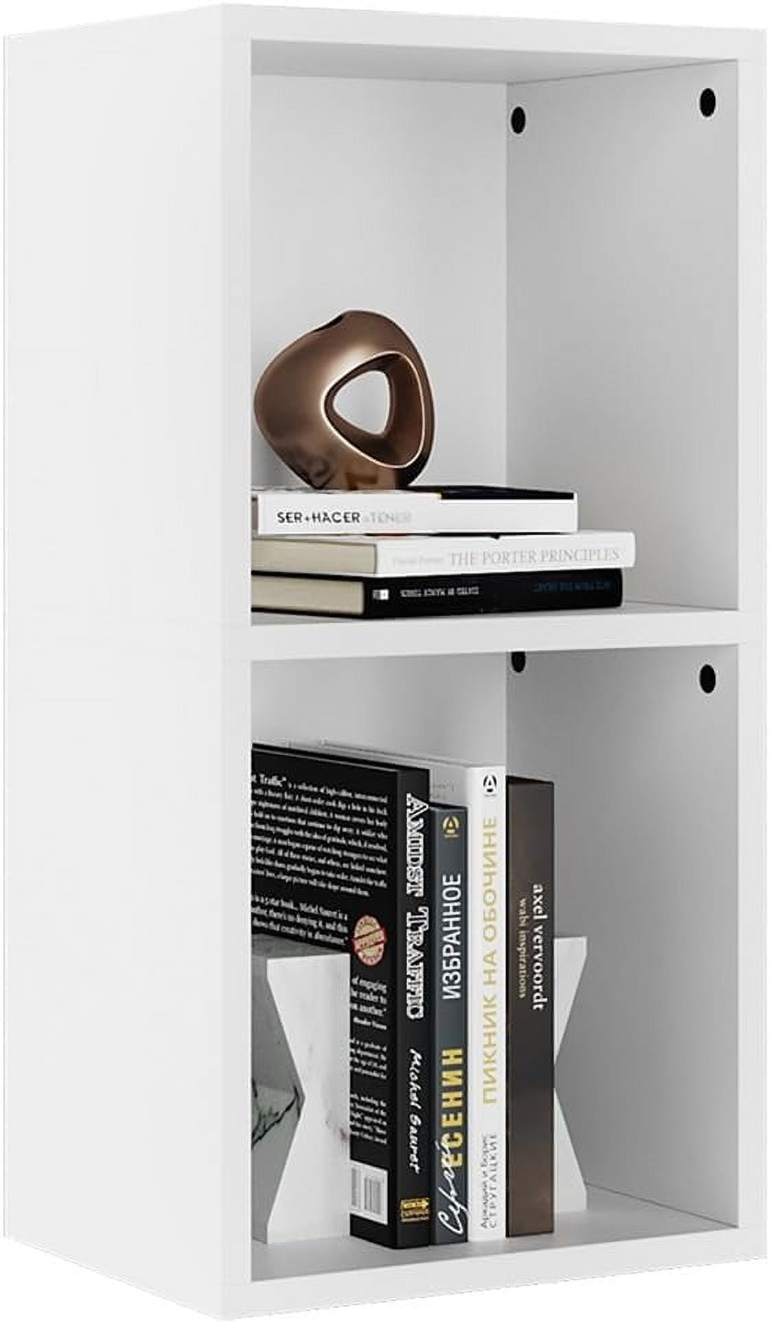 Narrow Bookshelf, 2-Tier Open Bookcase, Coner Shelf, Storage Shelves ...