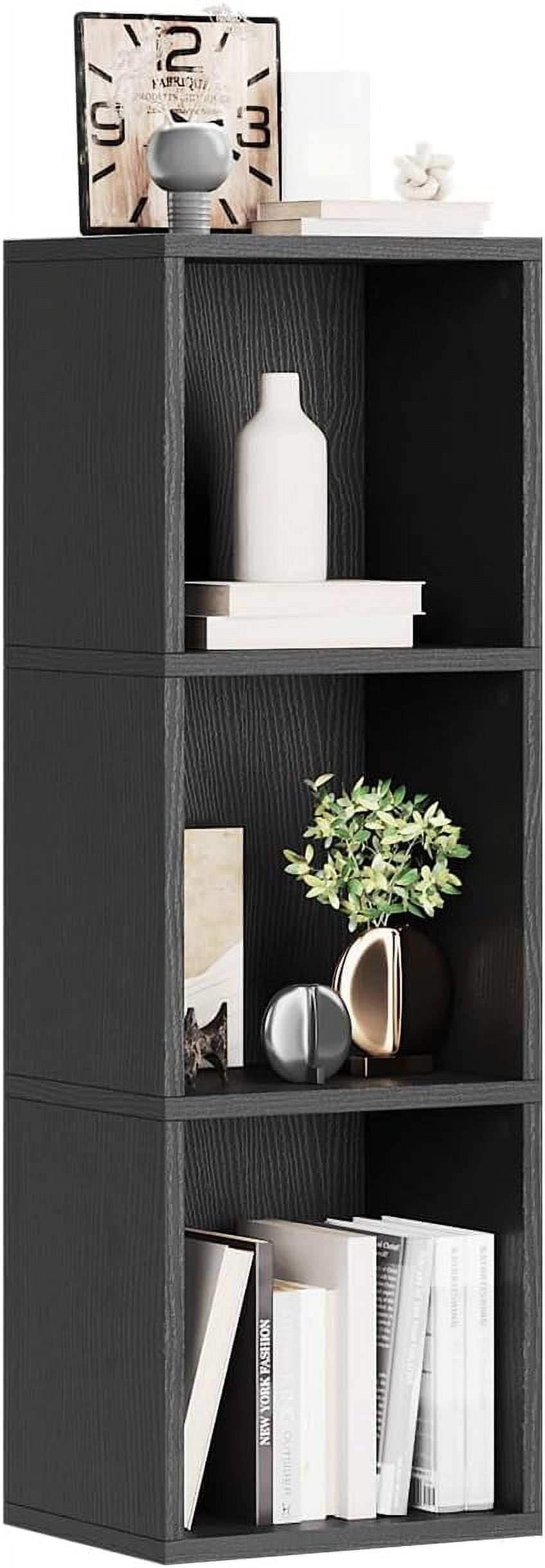 Narrow Bookshelf, 3-Tier Open Bookcase, Coner Shelf, Storage Shelves ...