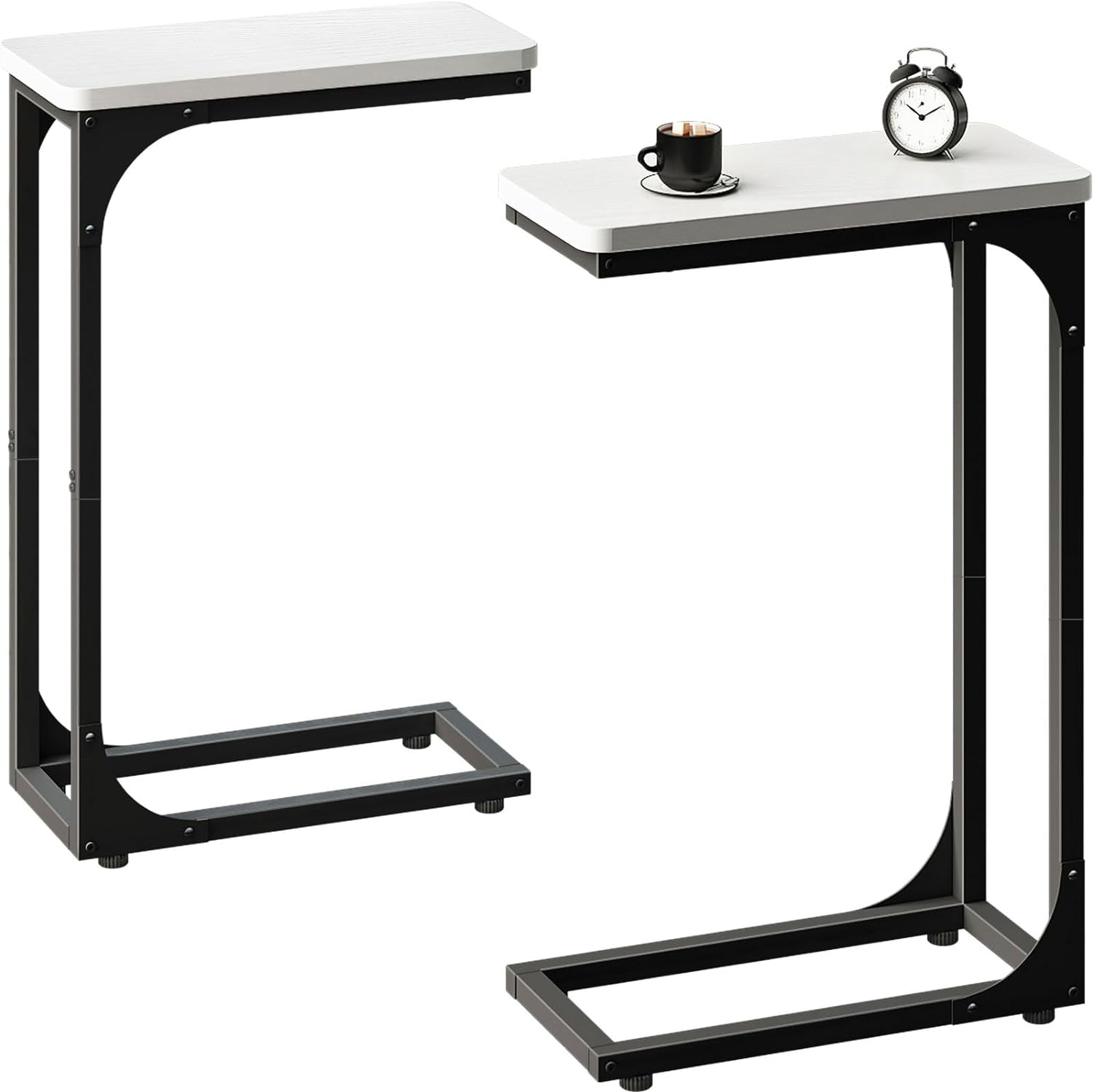 Narrow C Shaped Side Table Set of 2 Living Room Sets Slim Couch Tray ...