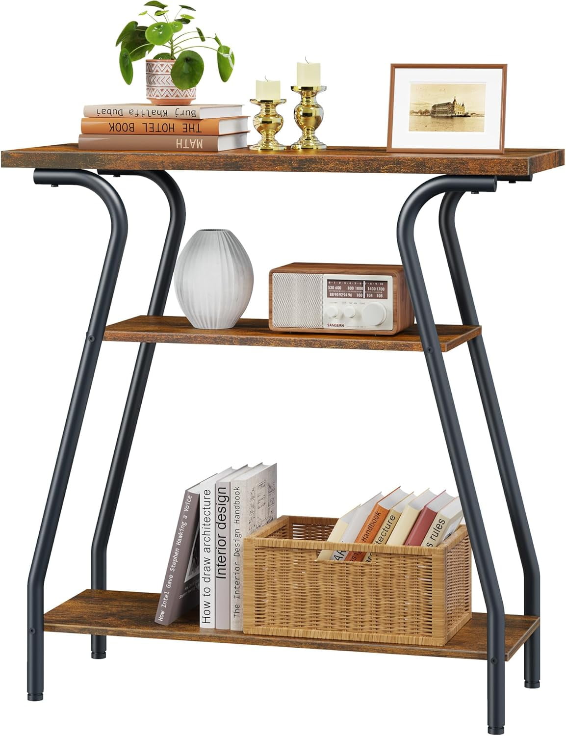 Narrow Console Table, 3 Tier Entryway Table with Storage Shelves ...