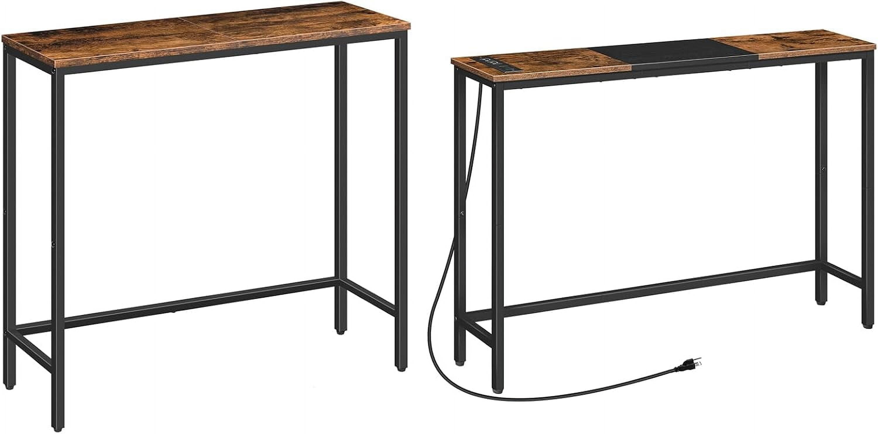 Narrow Console Table and Behind Couch Table with Power Outlets Bundle ...