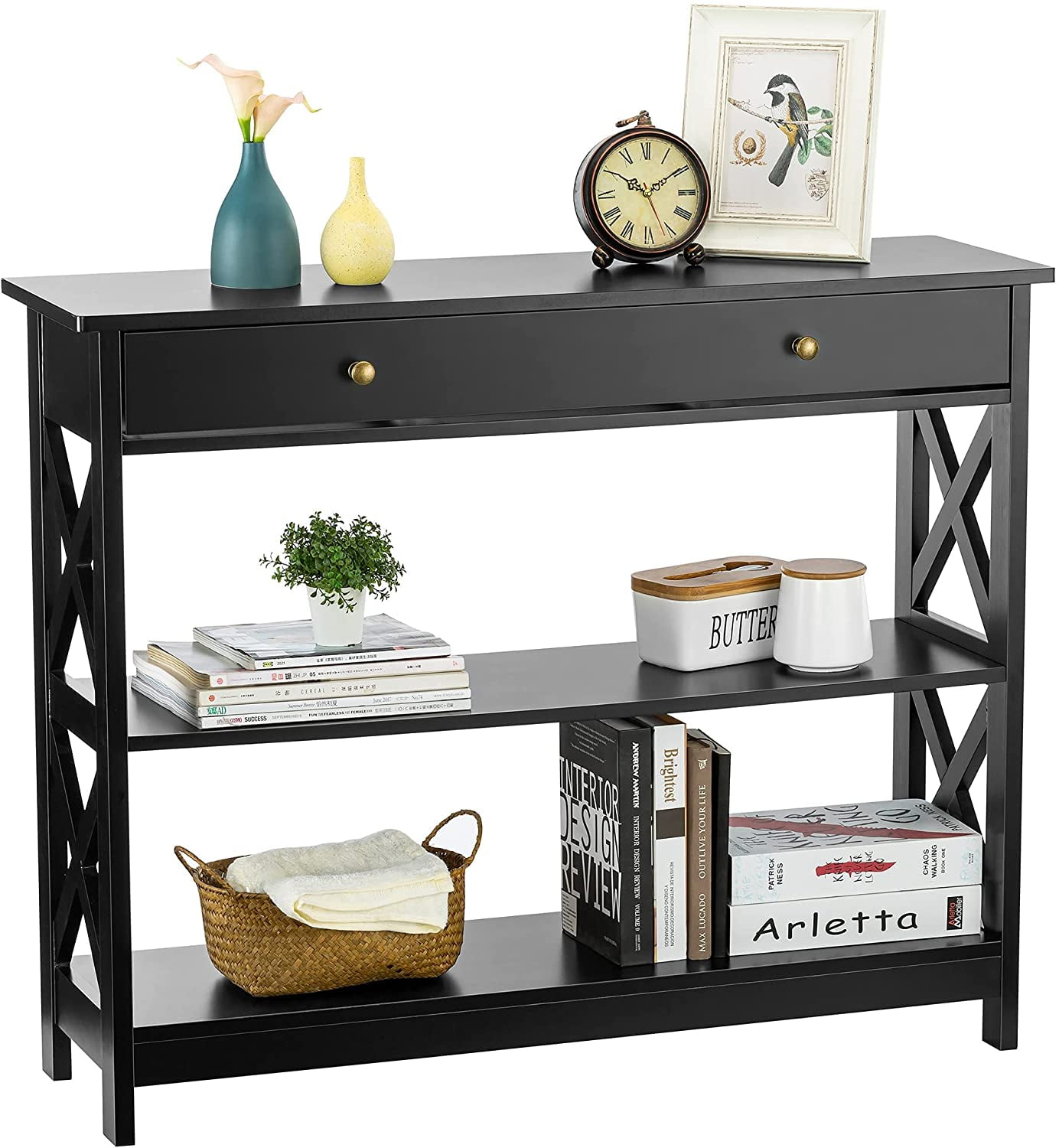 Narrow Console Table with Drawers Entryway Table wiith Entry Table ...
