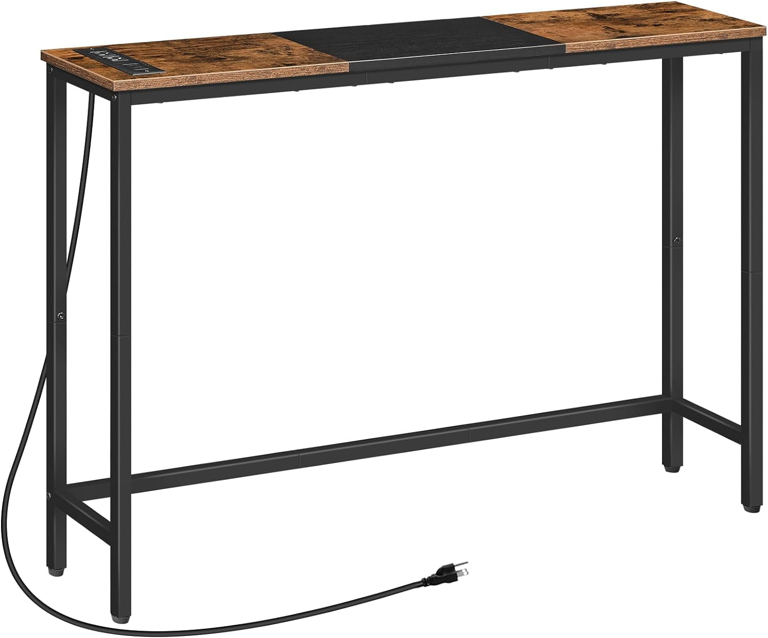 Narrow Console Table with Power Outlets, 44.9-Inch Sofa Table, Slim ...