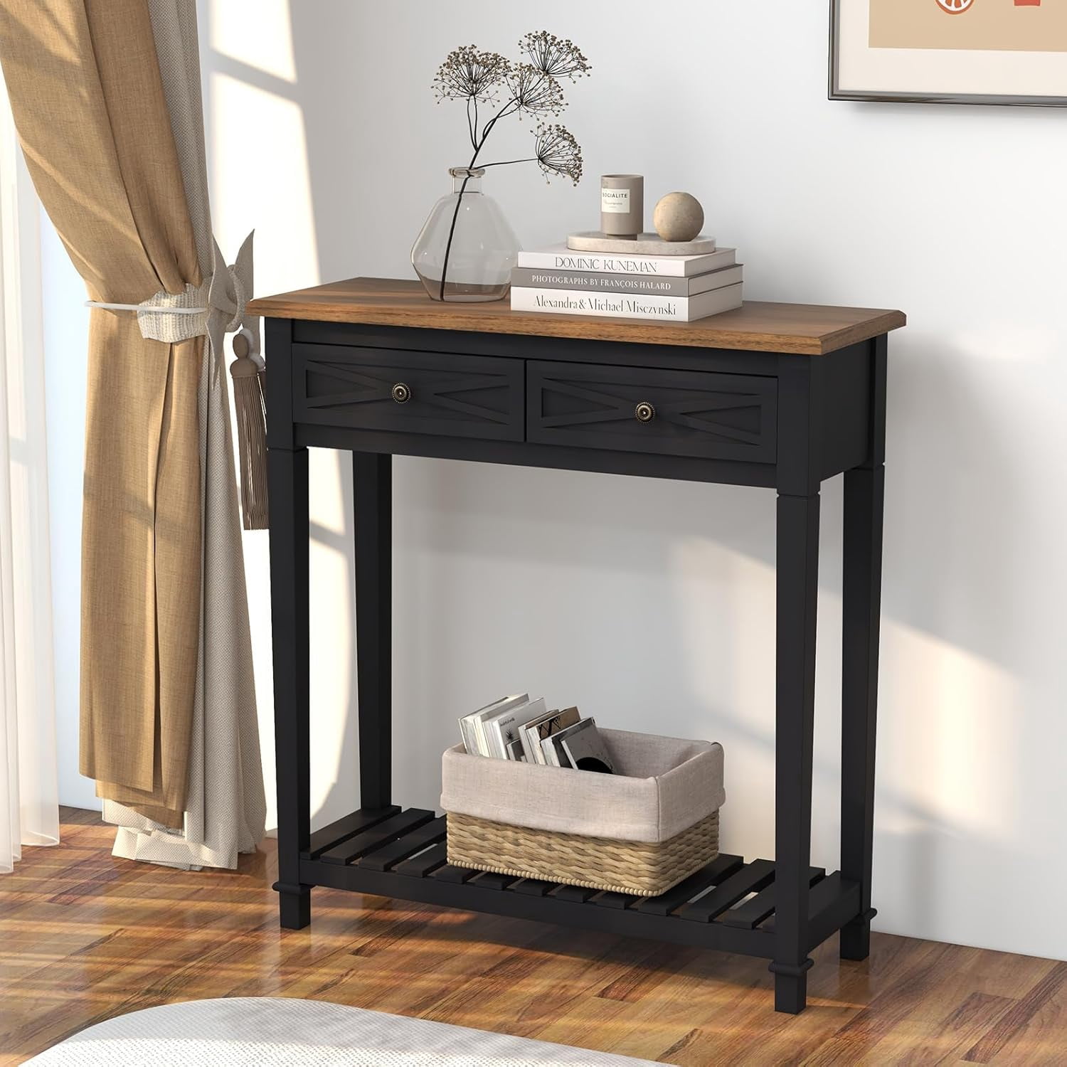 Narrow Console Table with Storage – Entryway Table, Small Sofa Table ...